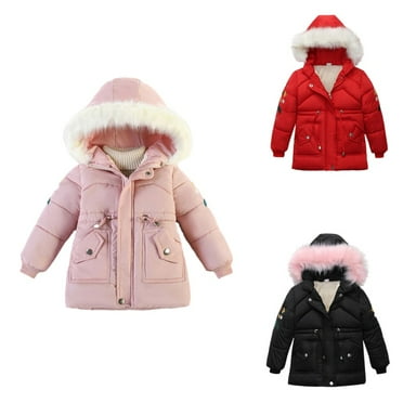 Justice Girls Puffer Jacket with Faux Fur Lined Hood, Sizes 5-18 - Walmart.com