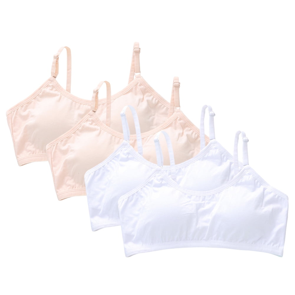 Uccdo 4 Packs Girls Casual Padded Training Bras Cami Crops Everyday ...