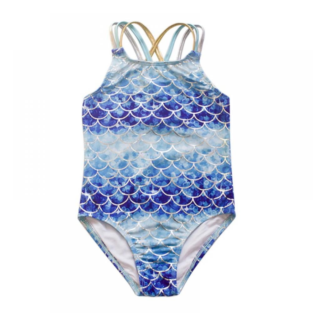 Uccdo 5-14Y Girls Sparkle One-Piece Swimsuits Swimwear Summer Bathing ...