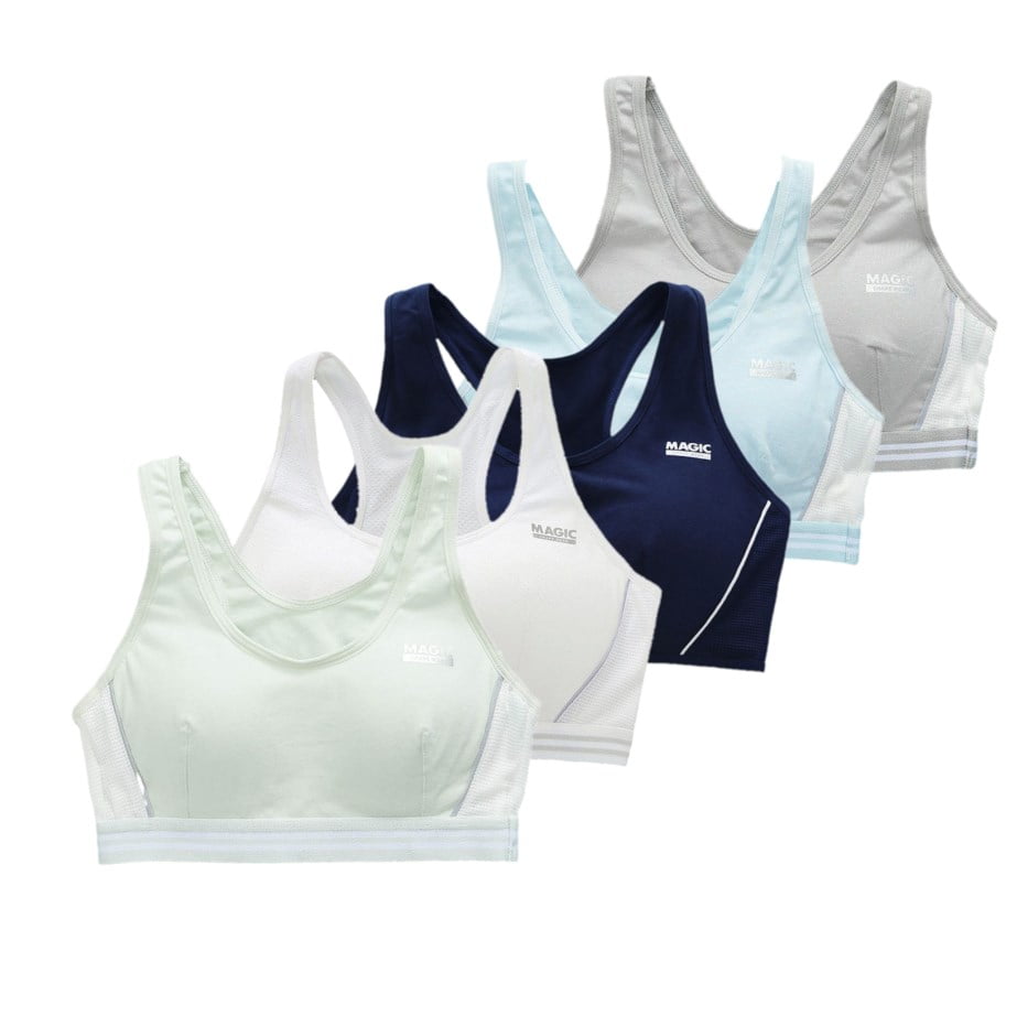 Uccdo 5-Pack Girls Casual Eveyday Bra Sets 10-18T Teens Girl Sports ...