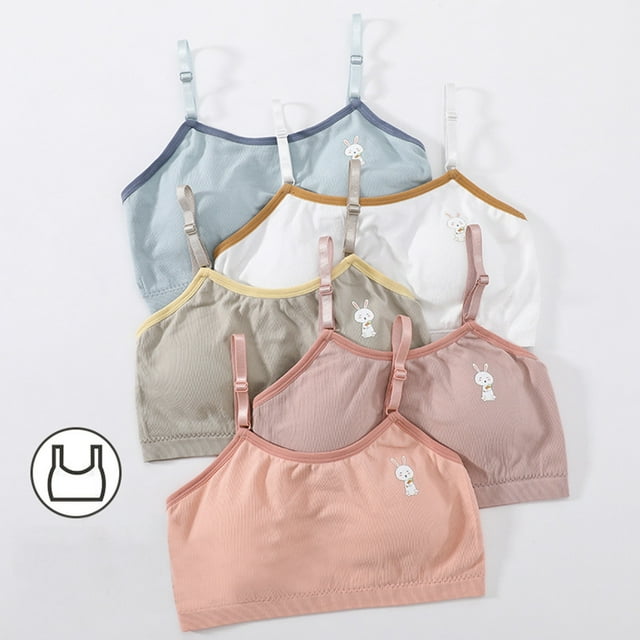 Uccdo 5-Pack Girls Padded Training Bra Teens Big Girls Wireless Sports ...