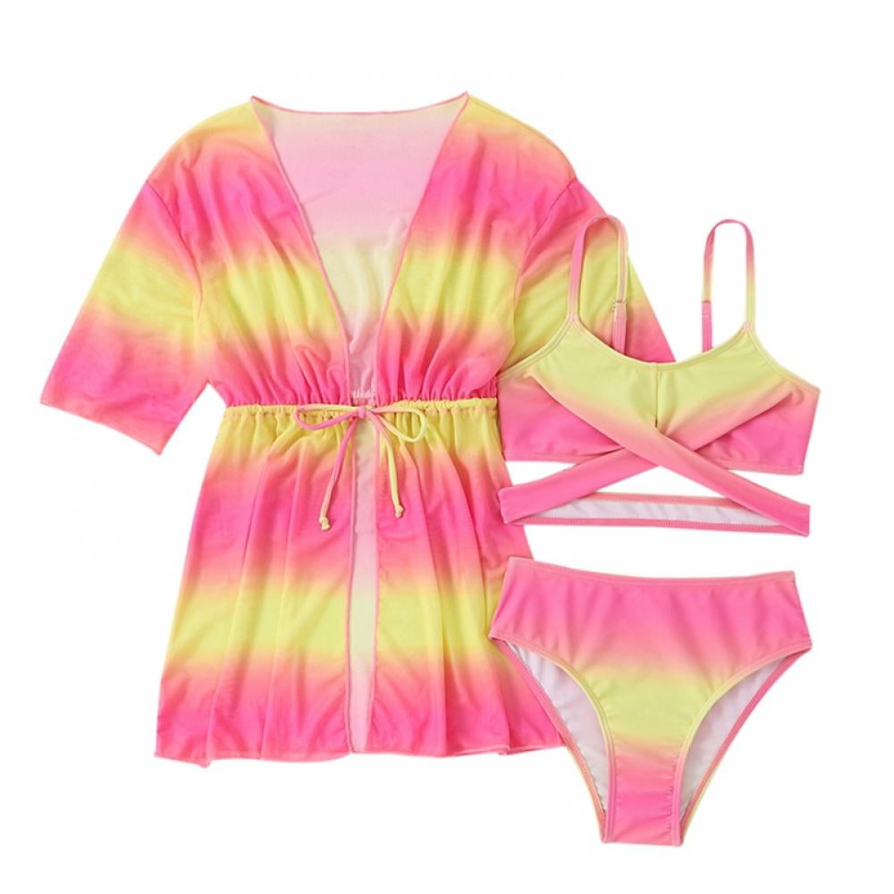 Uccdo 7-14Y Girls Bikini Swimsuits Set, Big Girls Floral Bikinis ...