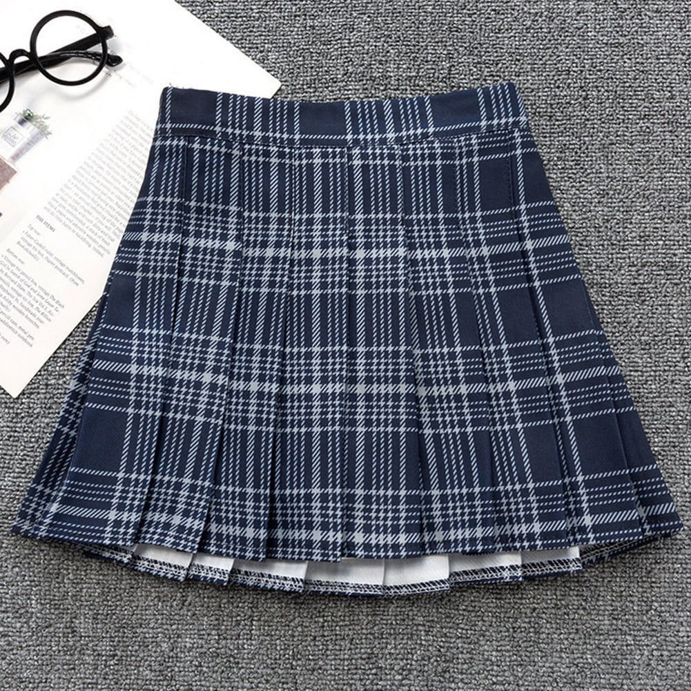 Uccdo Girls Plaid Pleated Skirt with Shorts School Girls Uniform Mini ...