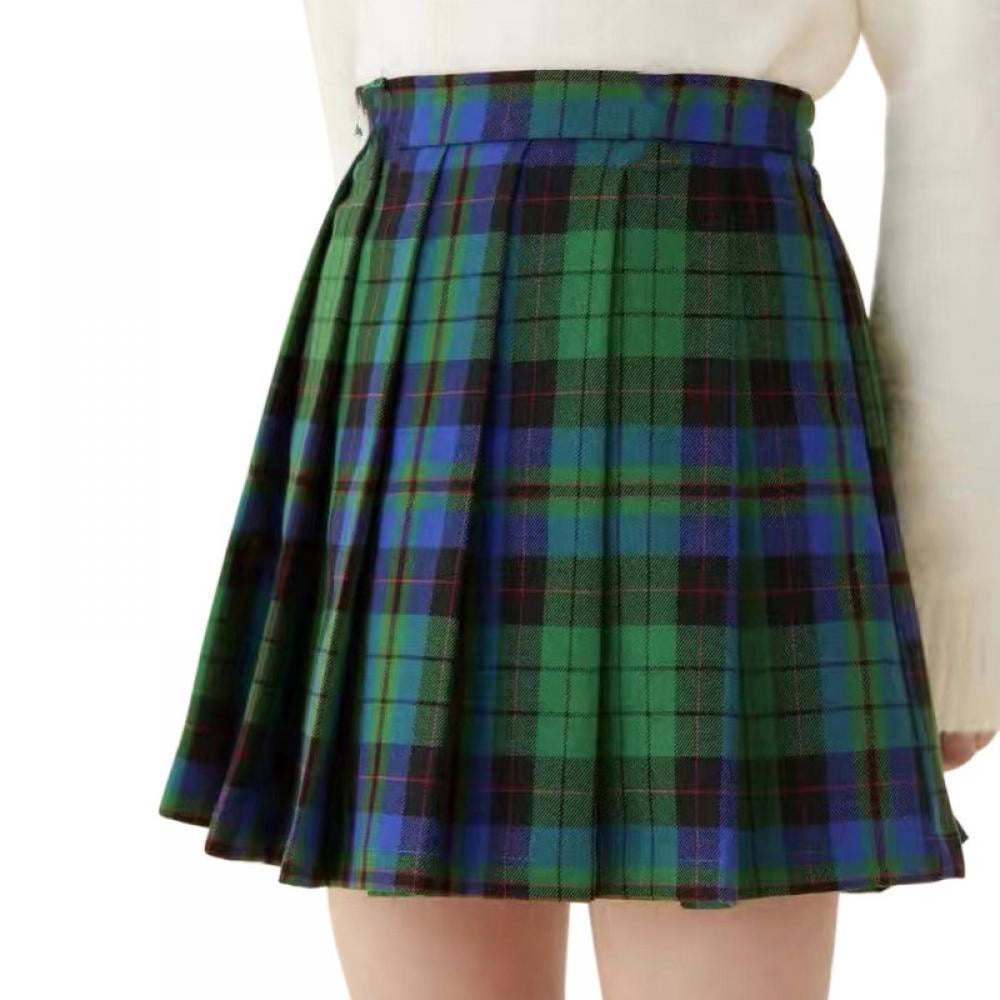 Uccdo Girls Plaid Pleated Skirt with Shorts School Girls Uniform Mini ...