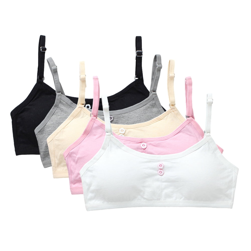 Uccdo Girls Seamless Training Bra Casual Wireless Padded Bra Bralette Sports Bra, 5 Pack, 8-16T ...