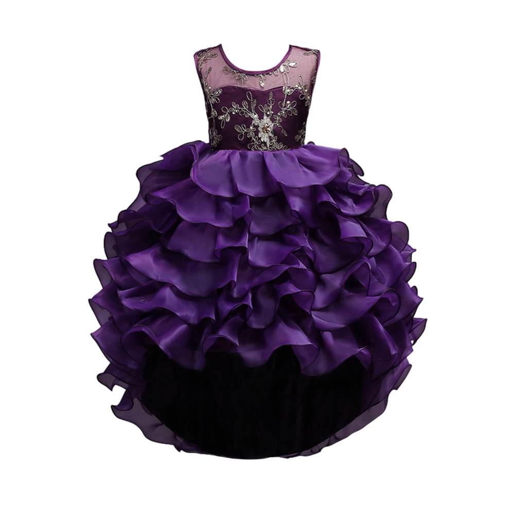 Uccdo Girls Sleeveless Floral Tulle Tutu Dresses Wedding Bridesmaid ...