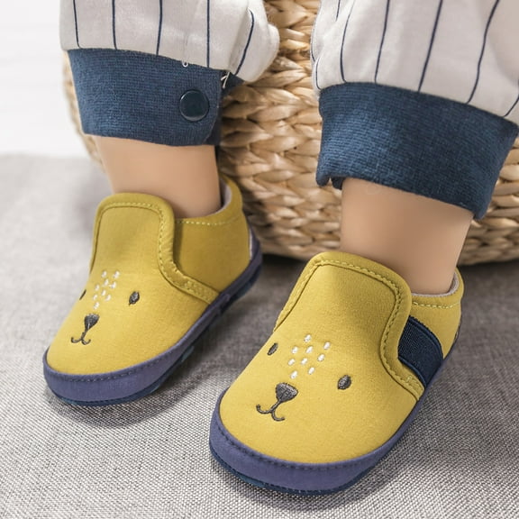 Baby Shoes Boys Girls Two-Tone Colour Scheme First Walking Shoes Non ...
