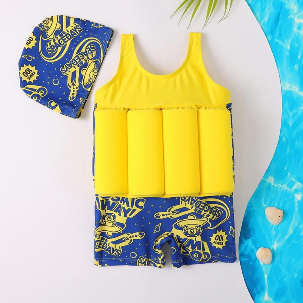 Uccdo Little Boys Girls One Piece Rashguard Float Suit With Swim Cap ...