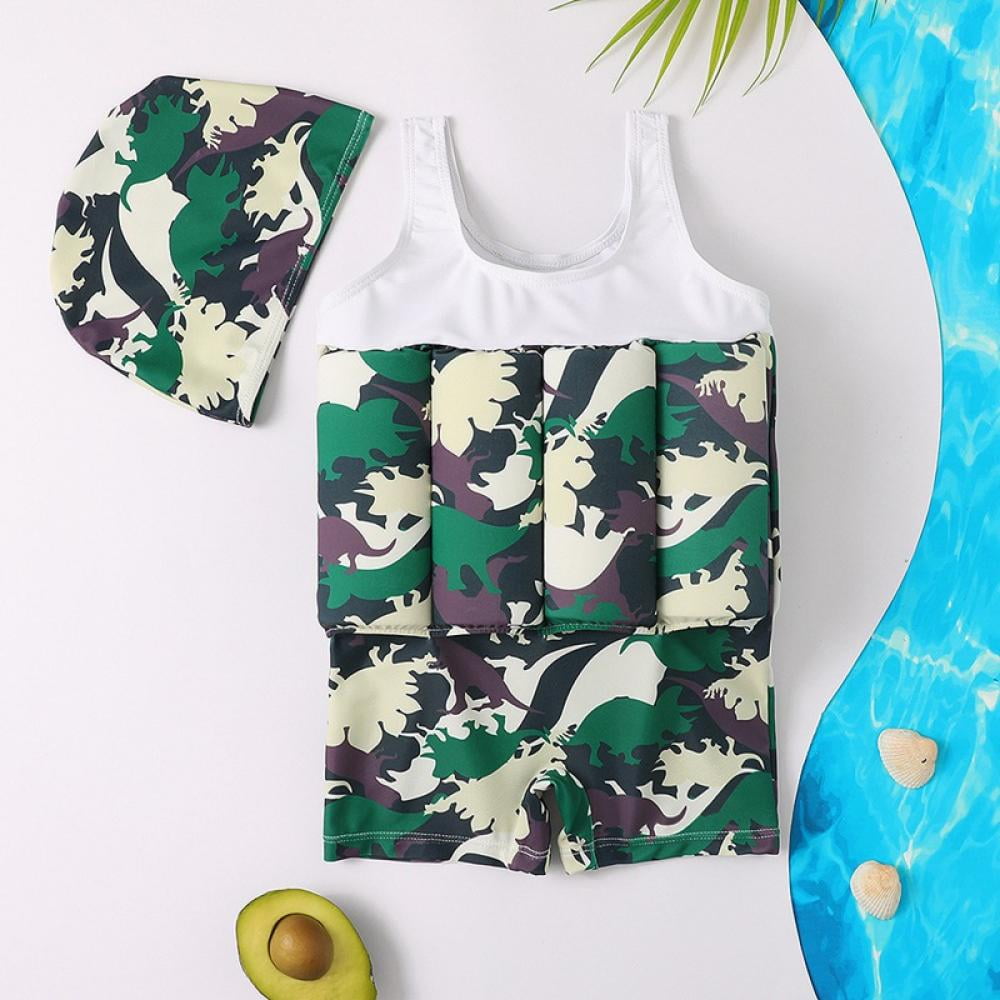 Uccdo Little Boys Girls One Piece Rashguard Float Suit With Swim Cap ...