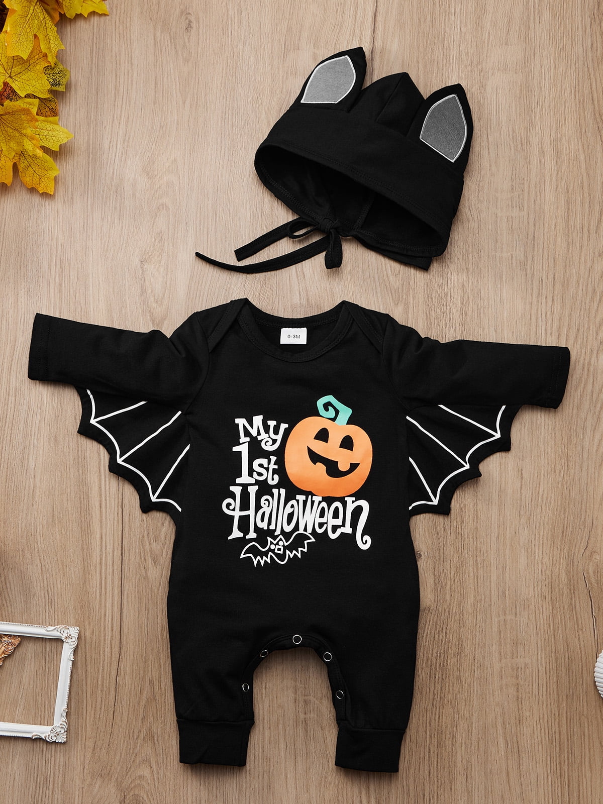 Uccdo My First Halloween Outfits Newborn Baby Boy Girl Bat Skeleton Print Bodysuit Infants ...
