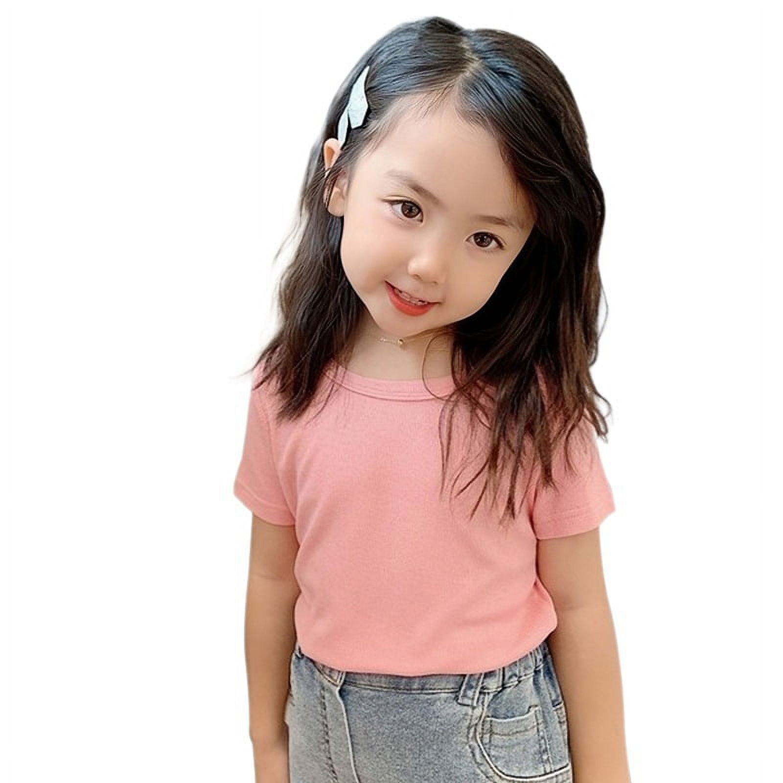 Uccdo Summer Little Girls Casual T-Shirts Tops Kids Short Sleeve ...