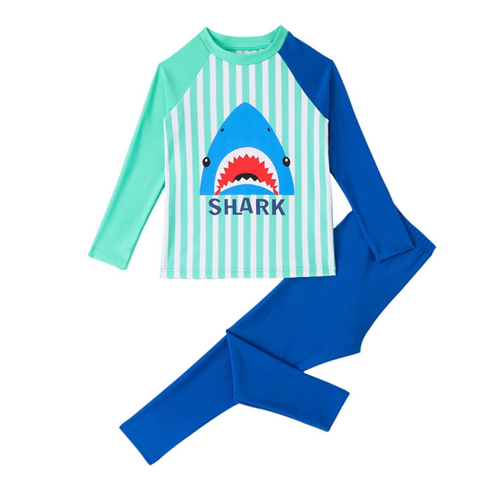 Uccdo Toddler Boys Rashguard Two Piece Swimsuits Kids Long Sleeve Sunsuits Surf Bathing Suit ...