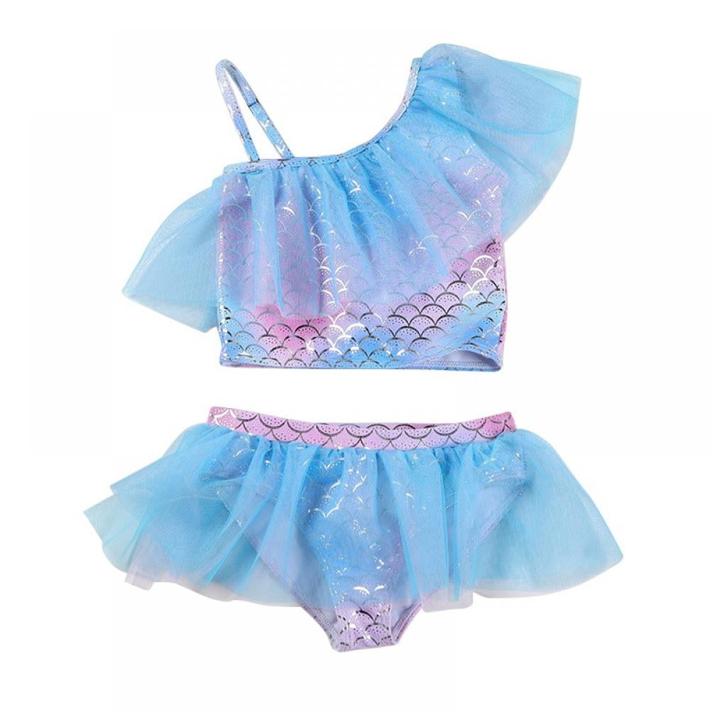 Uccdo Toddler Girls Two-Piece Swimsuits Bathing Suit, Baby Girl Ruffled ...