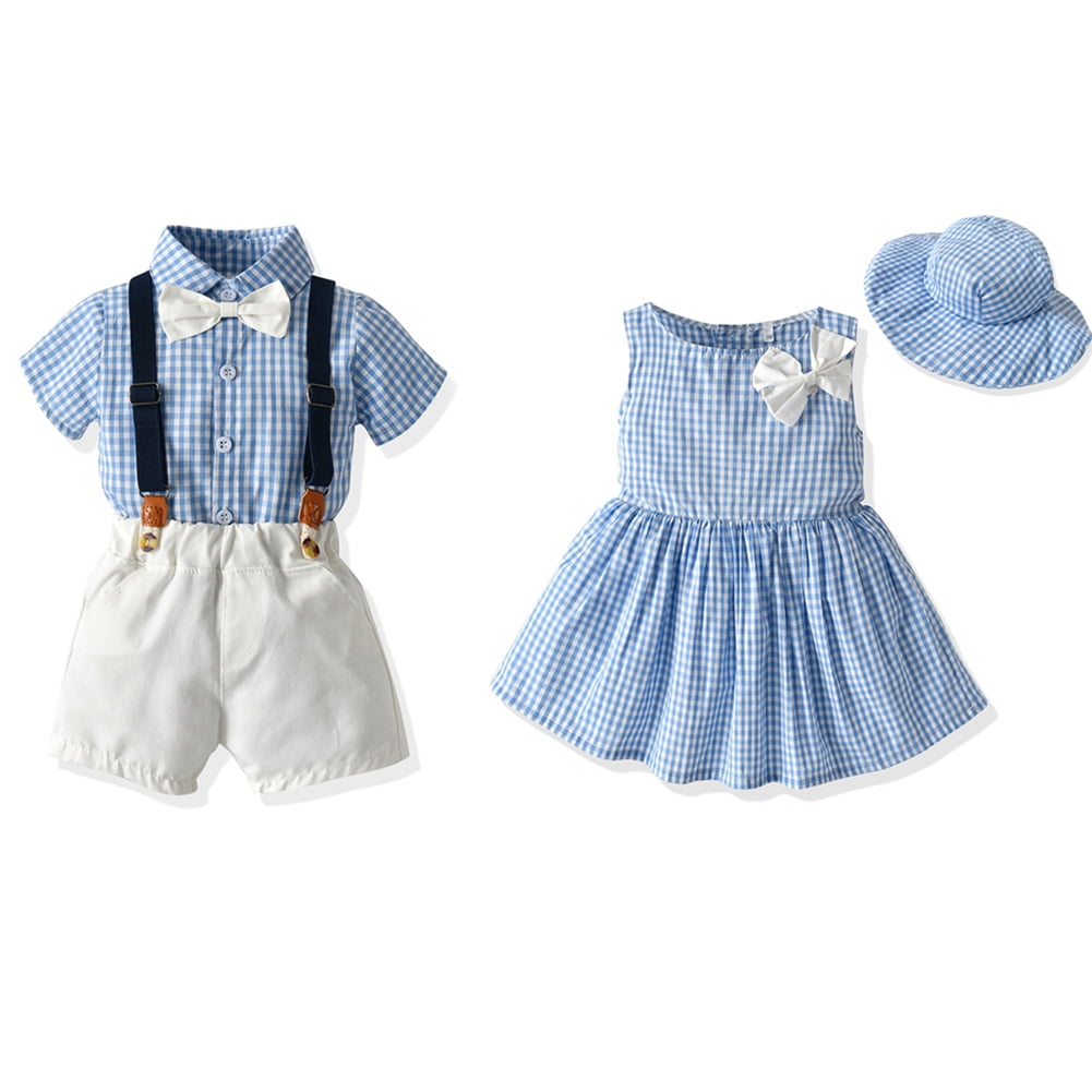 Uccdo Toddler Kids Brother and Sister Matching Outfits Boys Button Down ...