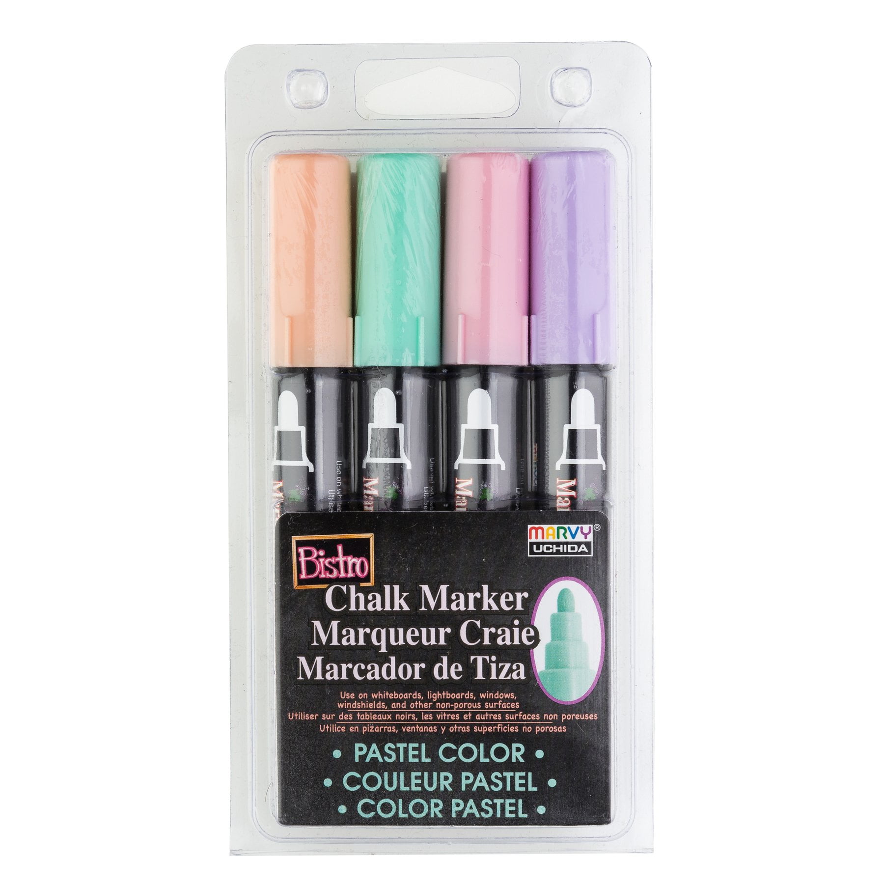 Uchida Bistro Chalk Marker Set, 4-Colors, Broad Tip, Pastel - Walmart.com