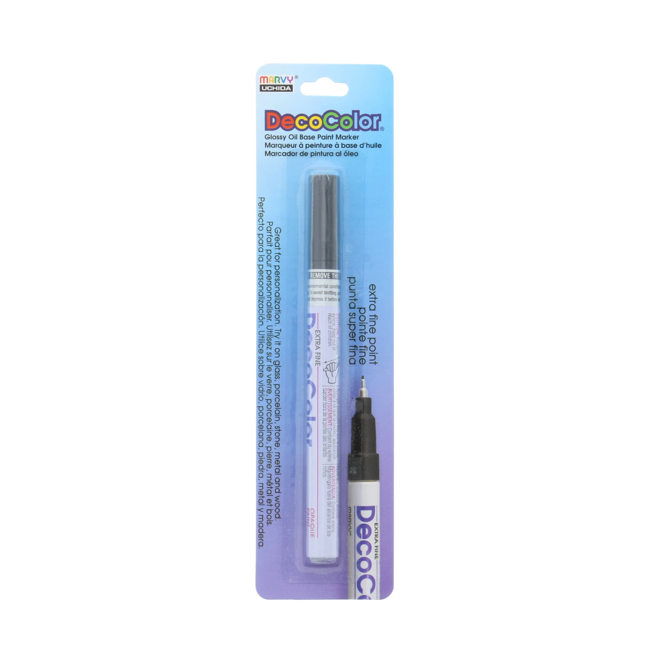 Uchida DecoColor Paint Marker, Extra-Fine, Carded Packaging, Black ...