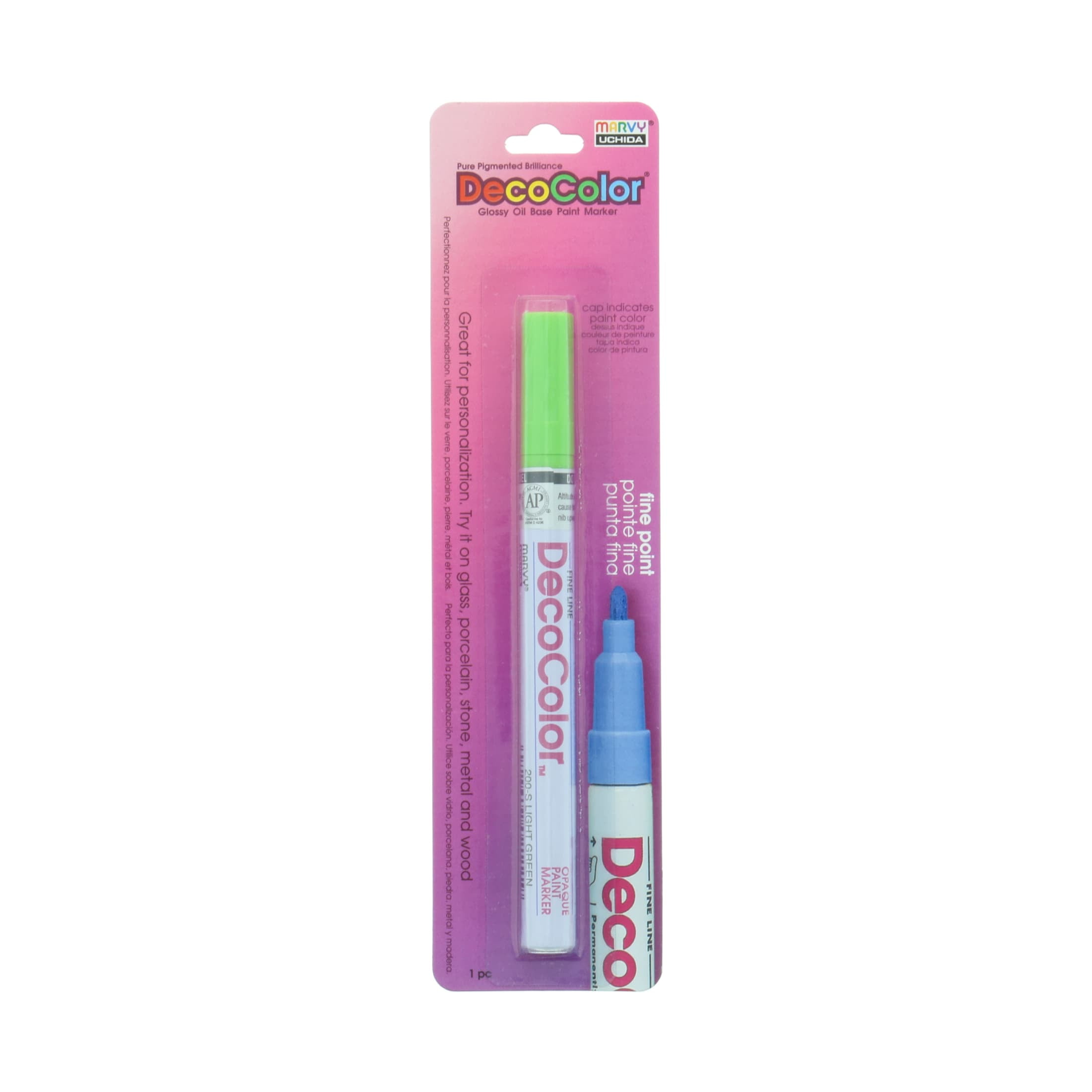Uchida DecoColor Paint Marker, Fine, Carded Packaging, Light Green ...