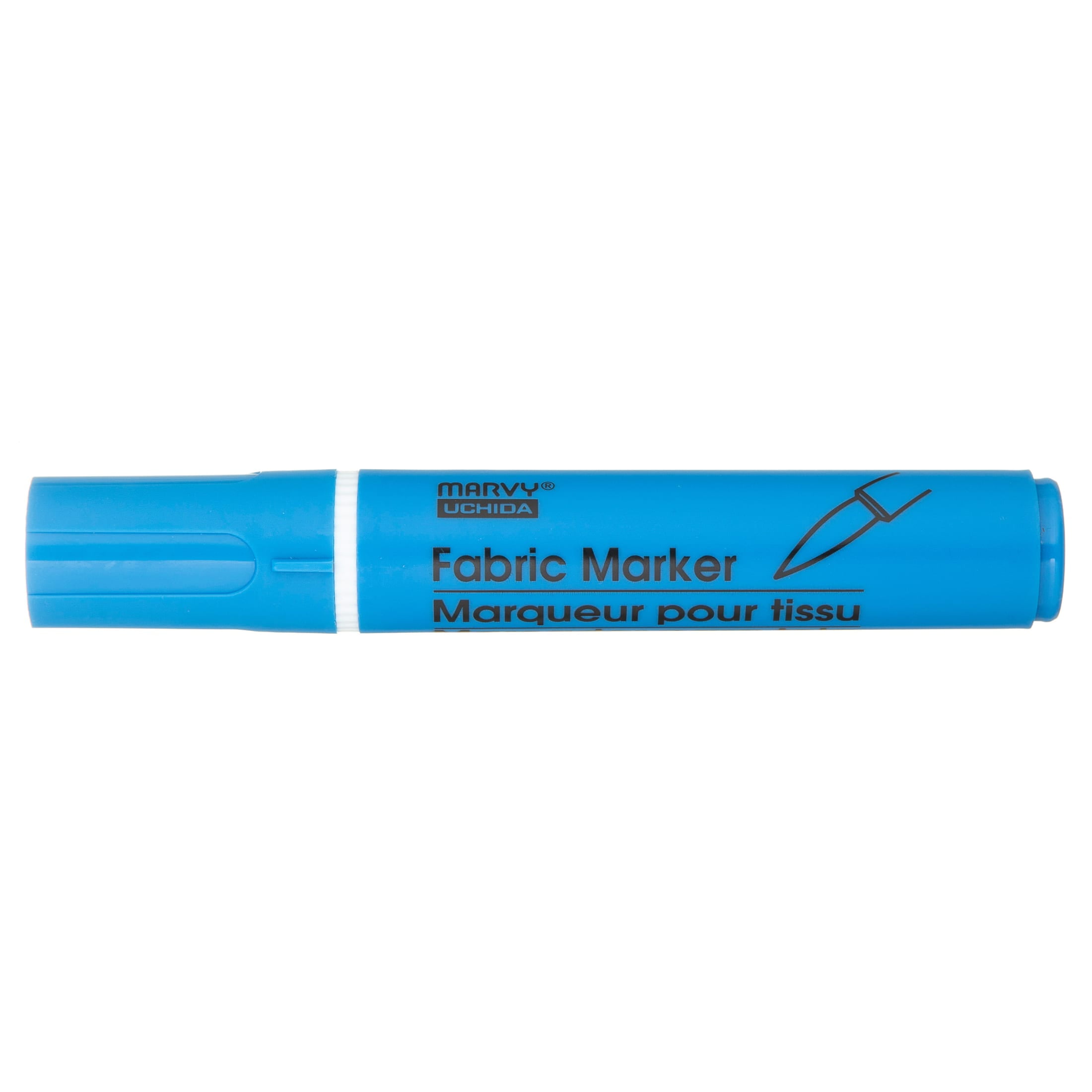Uchida Fabric Brush Marker, Fluorescent Light Blue Pigmented Ink ...
