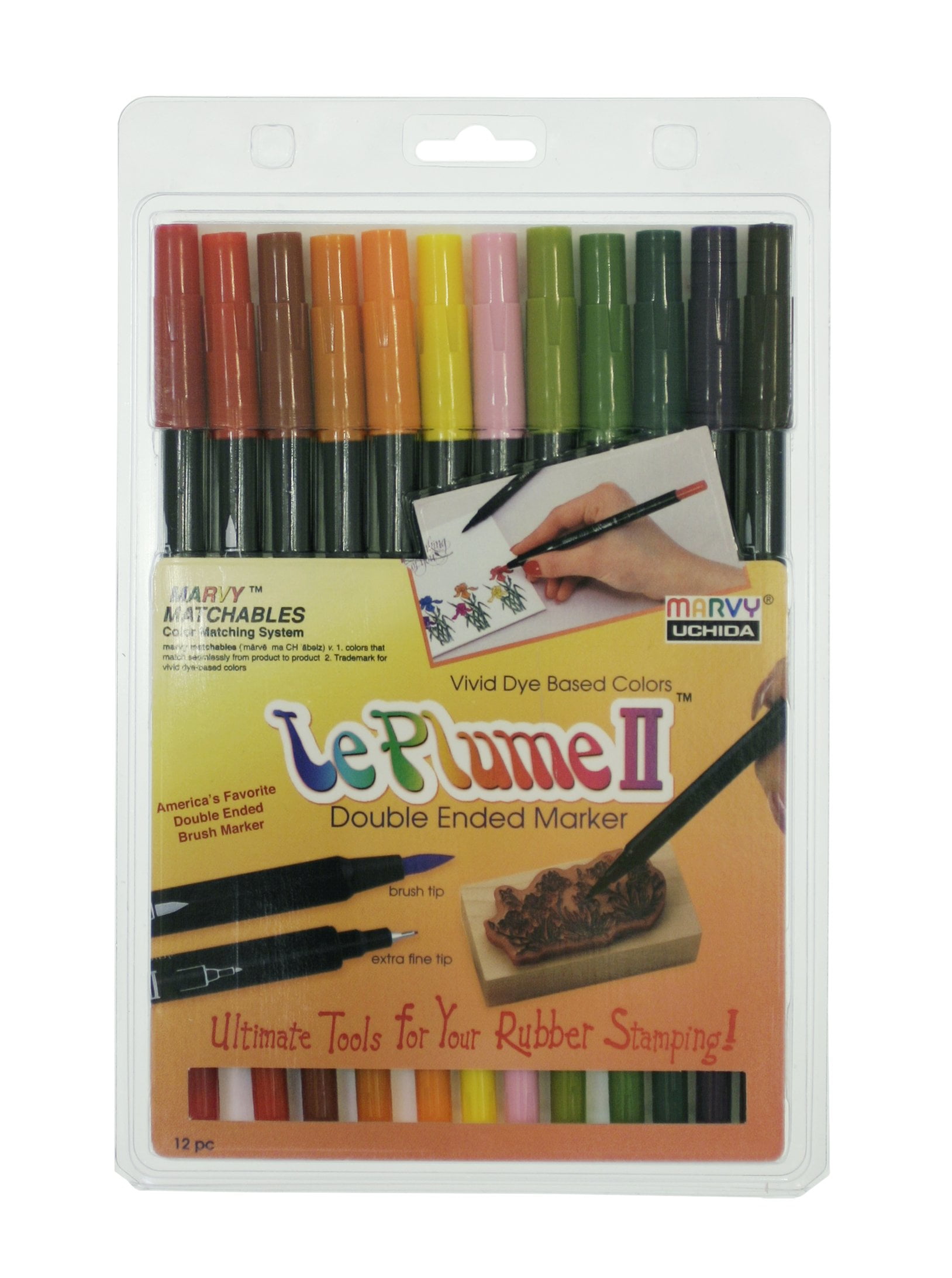 Uchida Of America Le Plume II Double-Ended Markers with Brush and Fine ...