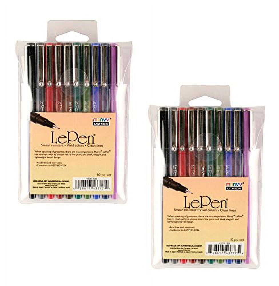 Uchida of America 4300-10B 10-Piece Le Pen Drawing Pen Set, 0.3 Point ...