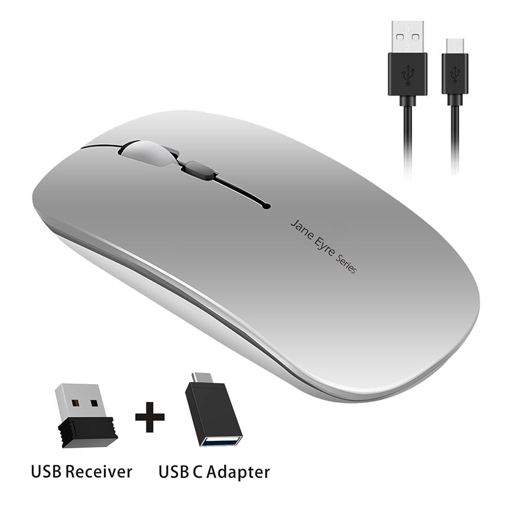 Uciefy Slim Wireless Mouse Silent Rechargeable Optica Mouse with USB ...