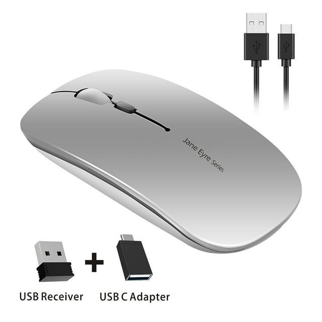 Uciefy Slim Wireless Mouse Silent Rechargeable Optica Mouse with USB ...