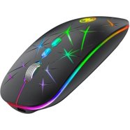 Wireless Bluetooth Mouse 2.4GHz LED Rechargeable Mice Dual Modes for ...