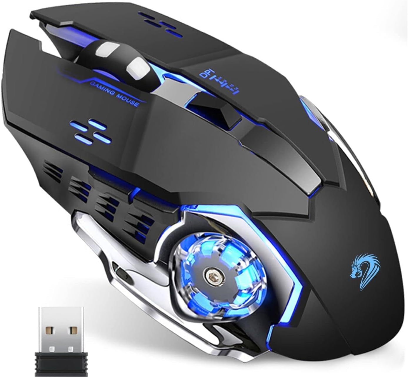 Uciefy Wireless Gaming Mouse Optical LED Rechargeable Silent Mice ...