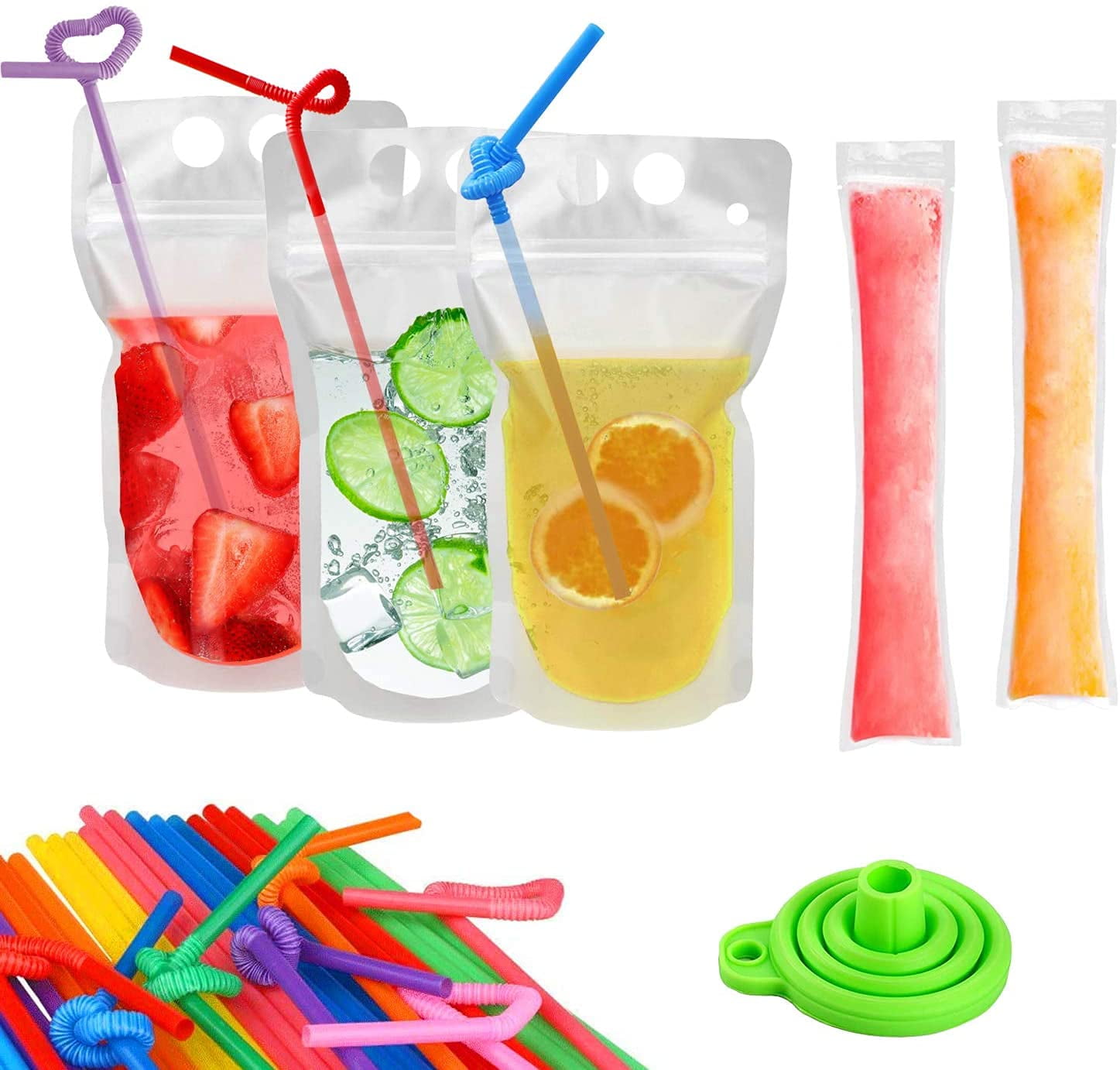 Ucio 100 Pcs Drink AIF9 Pouches with 100 Juice Pouches with 30Pcs ...
