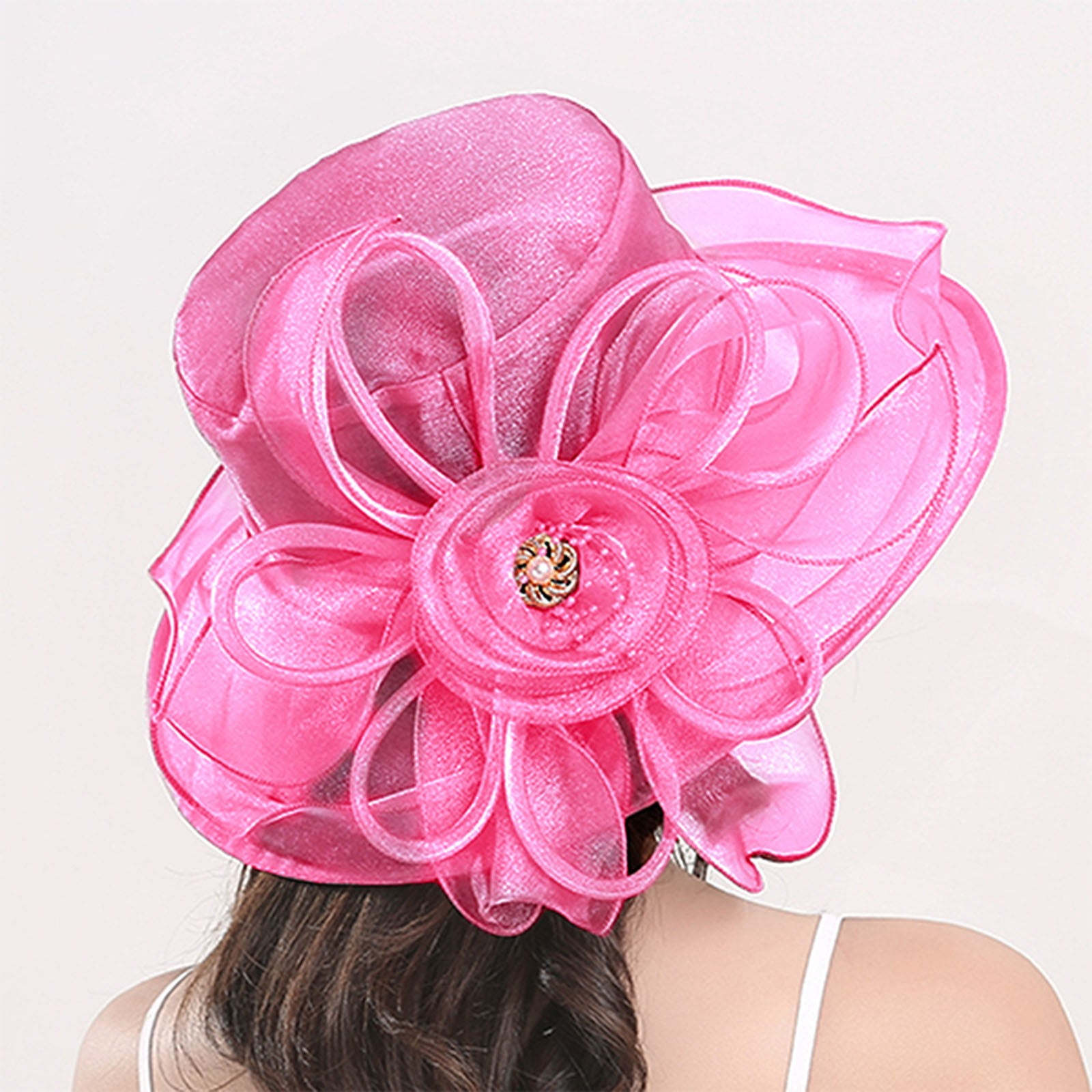 Uclet Church Hat Summer Sun Hat Fashion Cloche Hat Dressy Hats For ...