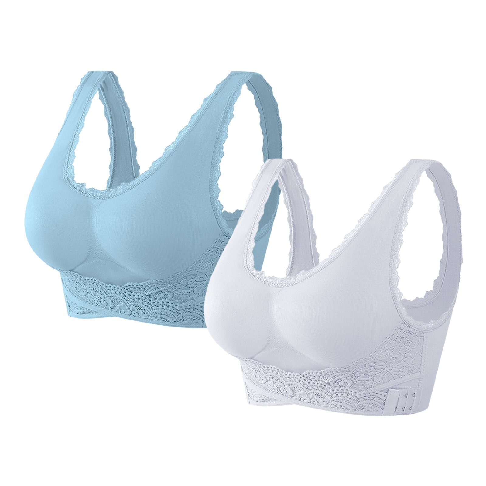 Uclet One Strap Bra Wireless Bras With Support Plus Size Front Closure ...
