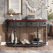 Weston Home Cabana Wood and Metal Console Table, White - Walmart.com