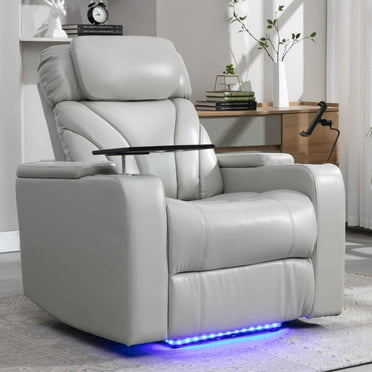 Swivel Rocker Power Recliner Chair,Home Theater Seating With Hidden Arm ...