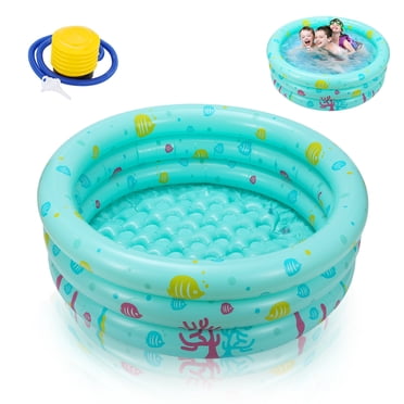 10Leccion Inflatable Kids Pool, Blue Swimming Pool for Toddler, Round ...