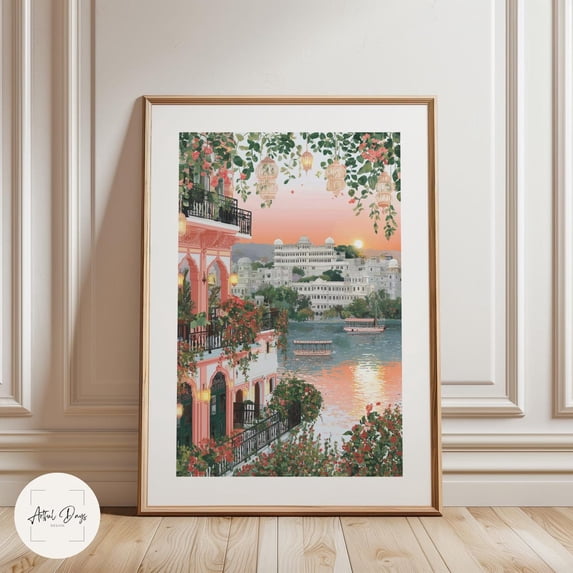 Udaipur India Lake Pichola Sunset Indian Jaipur Style Decor Travel ...