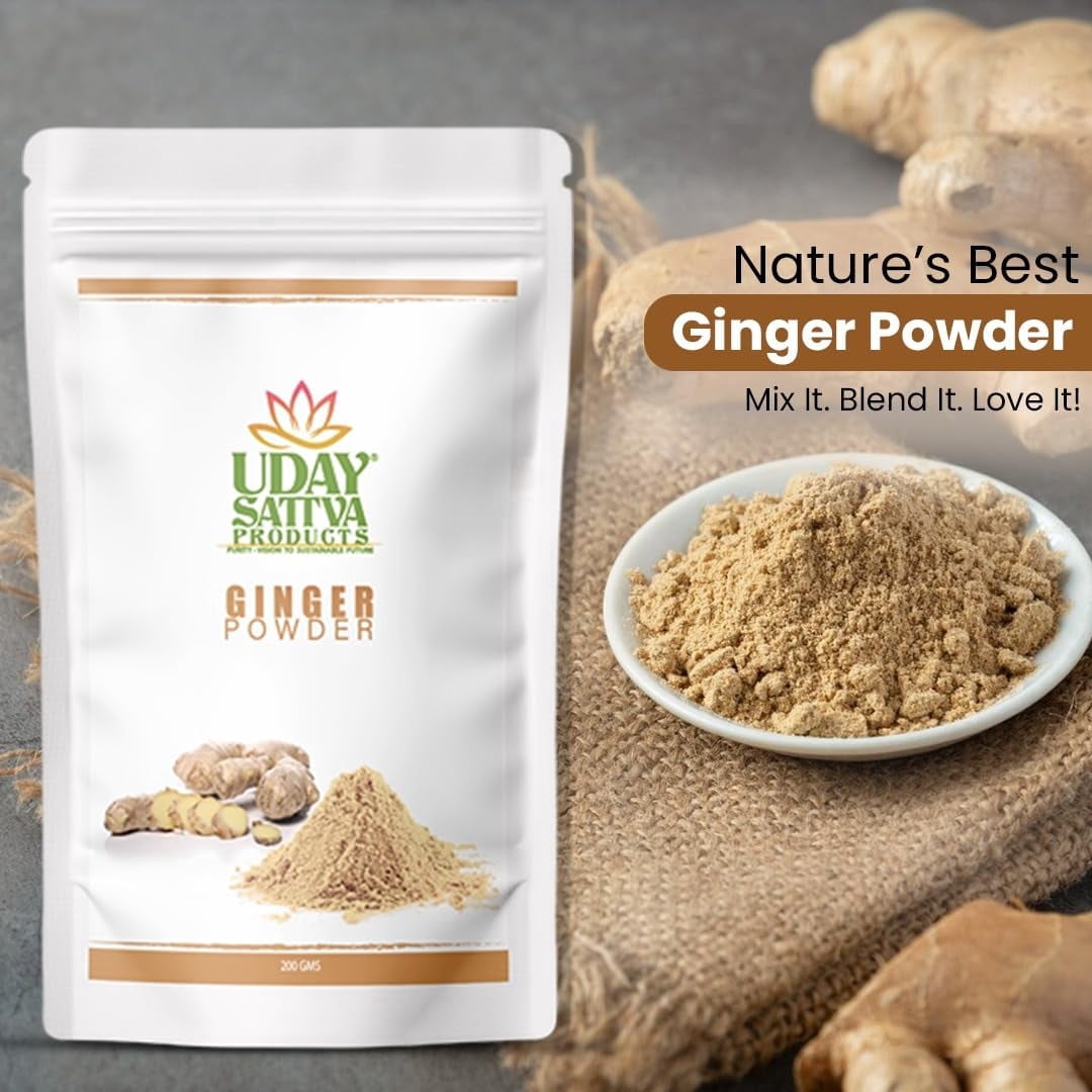 Uday Sattva Organic Dried Ginger Powder | 200g Pack | 100% Pure ...