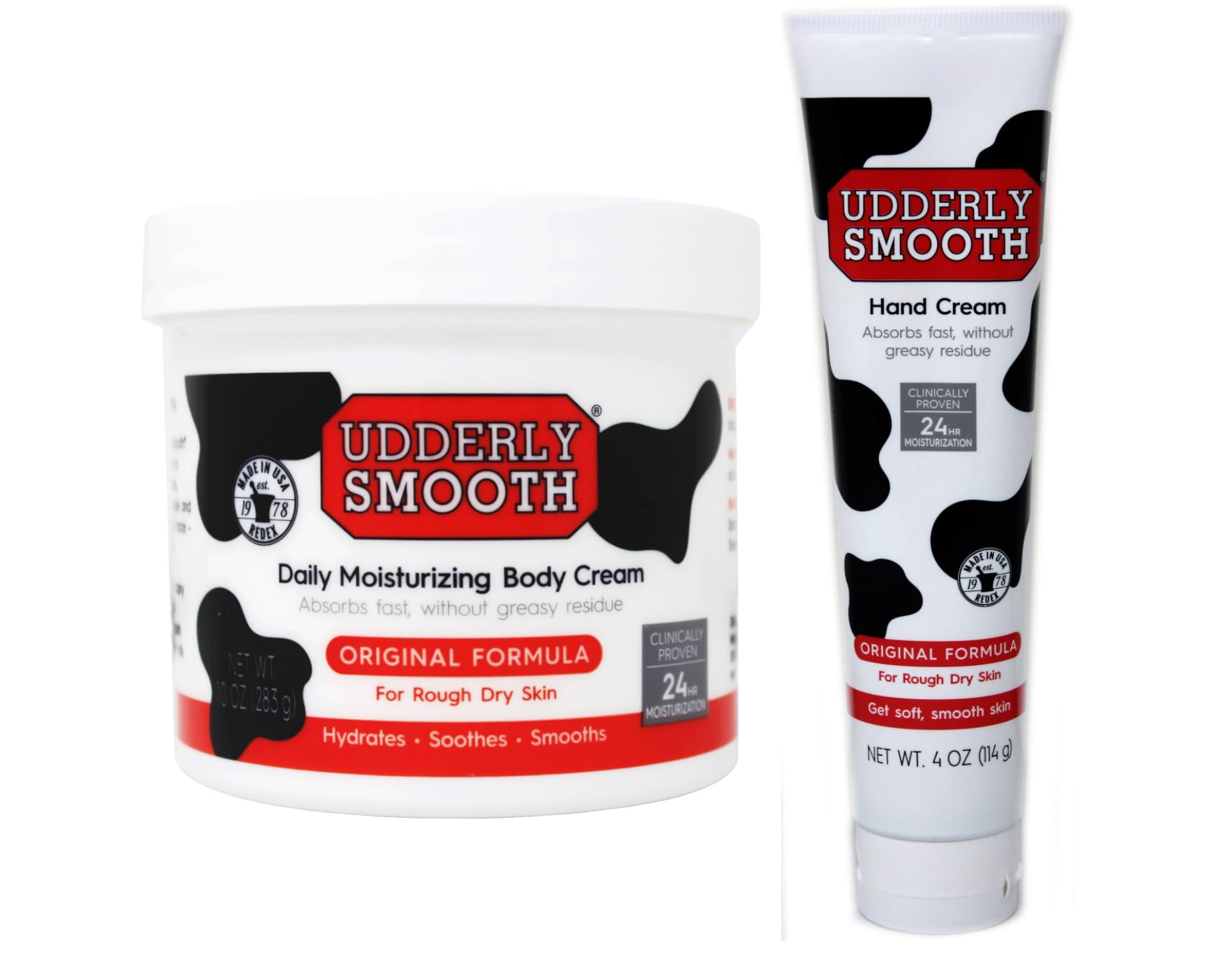 Udderly Smooth Hand Cream IRF13 and Body Cream Bundle, Fast-Absorbing ...
