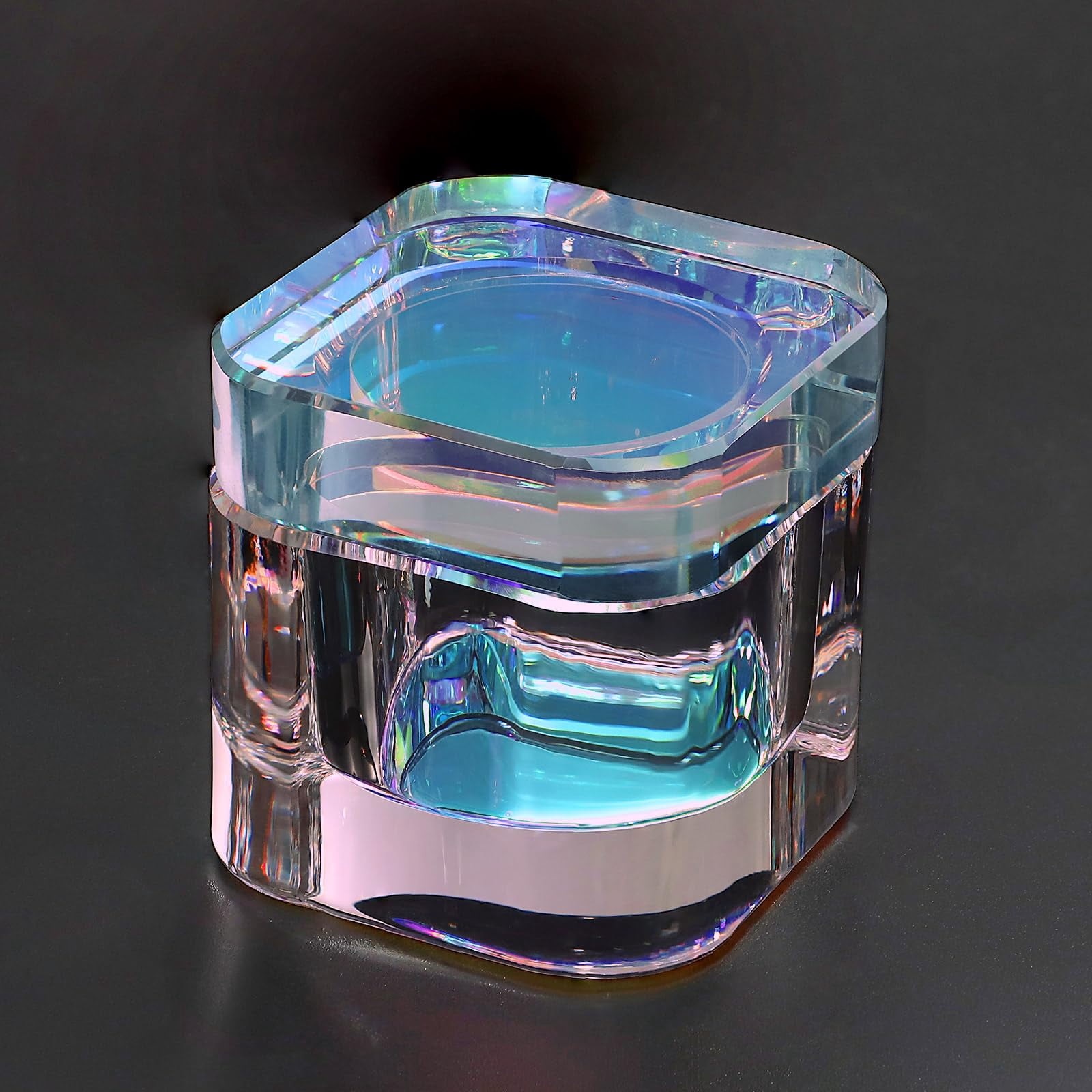 Udefineit Nails Tips Art Dappen Dish with Lid, Heavy Duty Crystal Glass ...