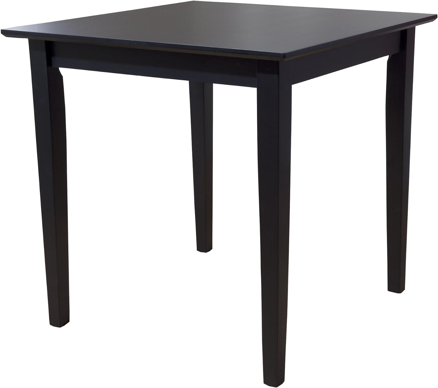 Udine 30-Inch Square Breakfast Table with Tapered Legs, Black - Walmart.com