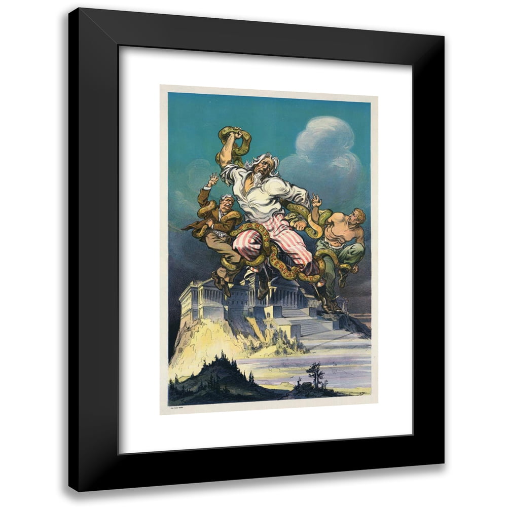 Udo Keppler 17x24 Black Modern Framed Museum Art Print Titled - Laocoon ...
