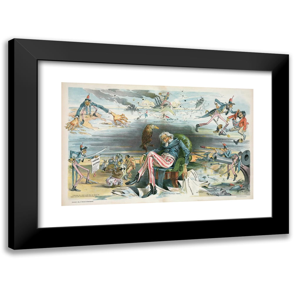Udo Keppler 24x17 Black Modern Framed Museum Art Print Titled - Uncle Sam's Dream of Conquest ...
