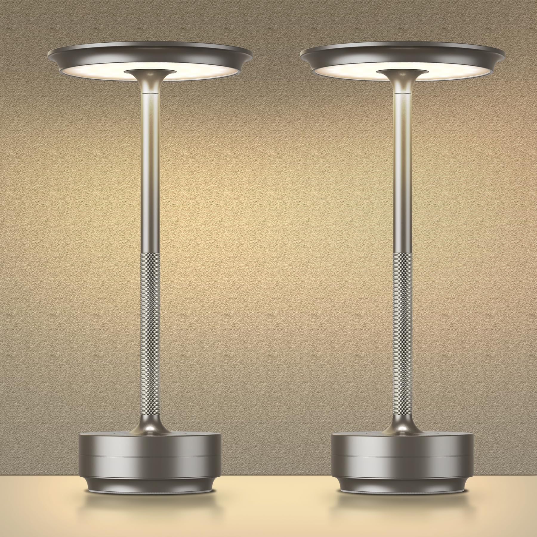 UdoUto 2-Pack Rechargeable LED Table Lamps - Cordless, Portable ...