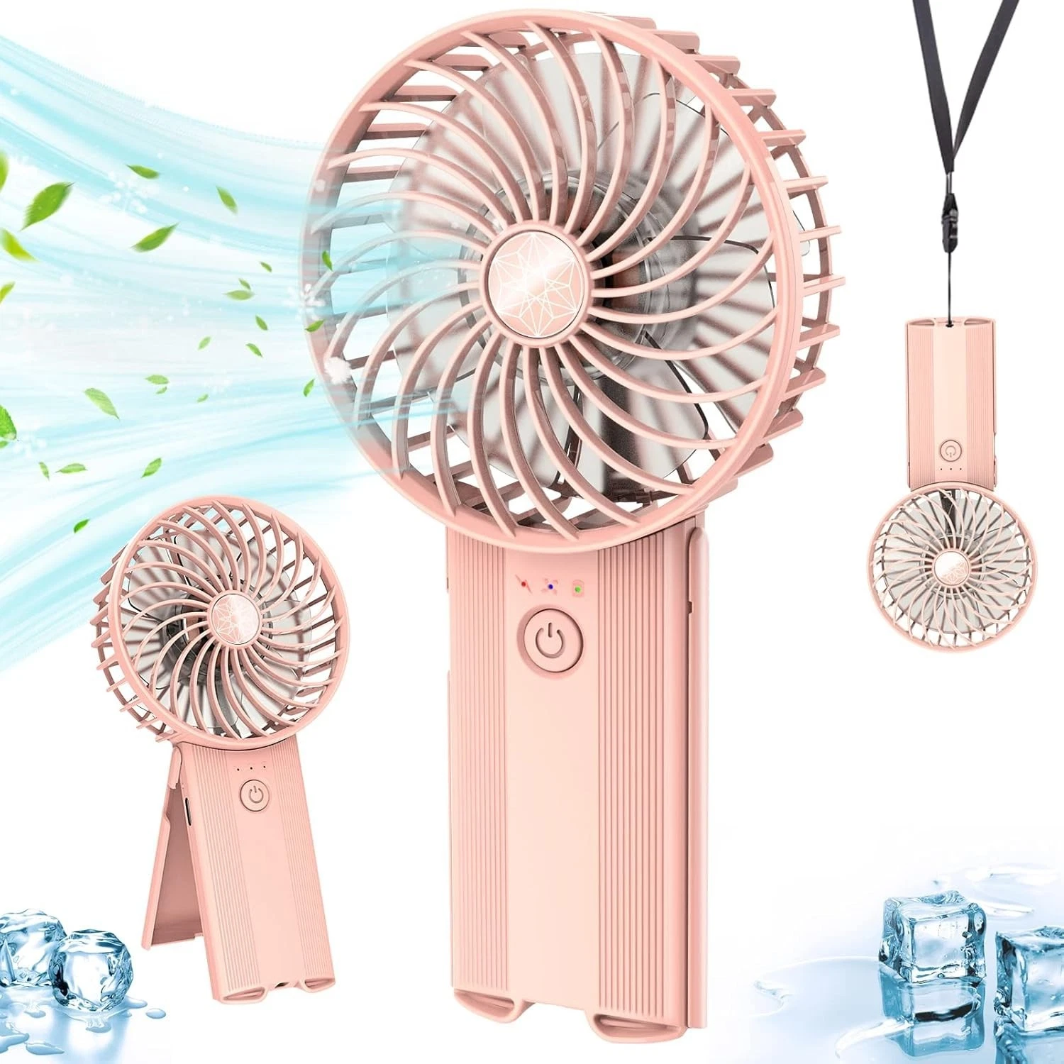Udodik Portable Hand Held Fan-Handheld Personal Fan Rechargeable With 4 ...