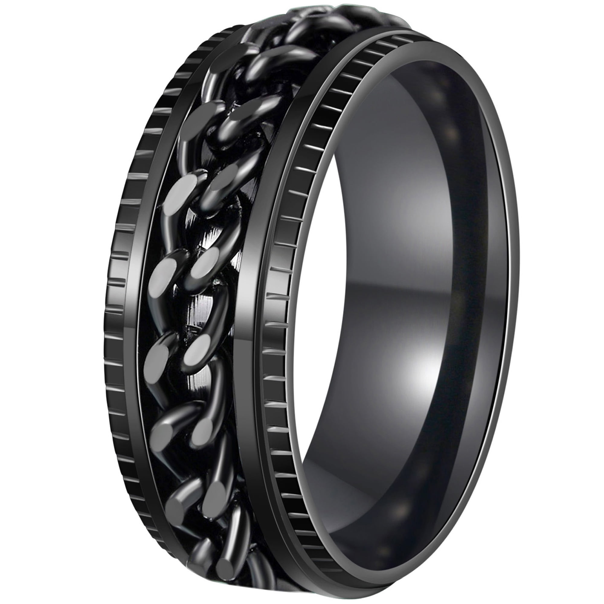 Udolfly Mens Fidget Rings Anxiety Rings for Men Womens Chain Spinner ...