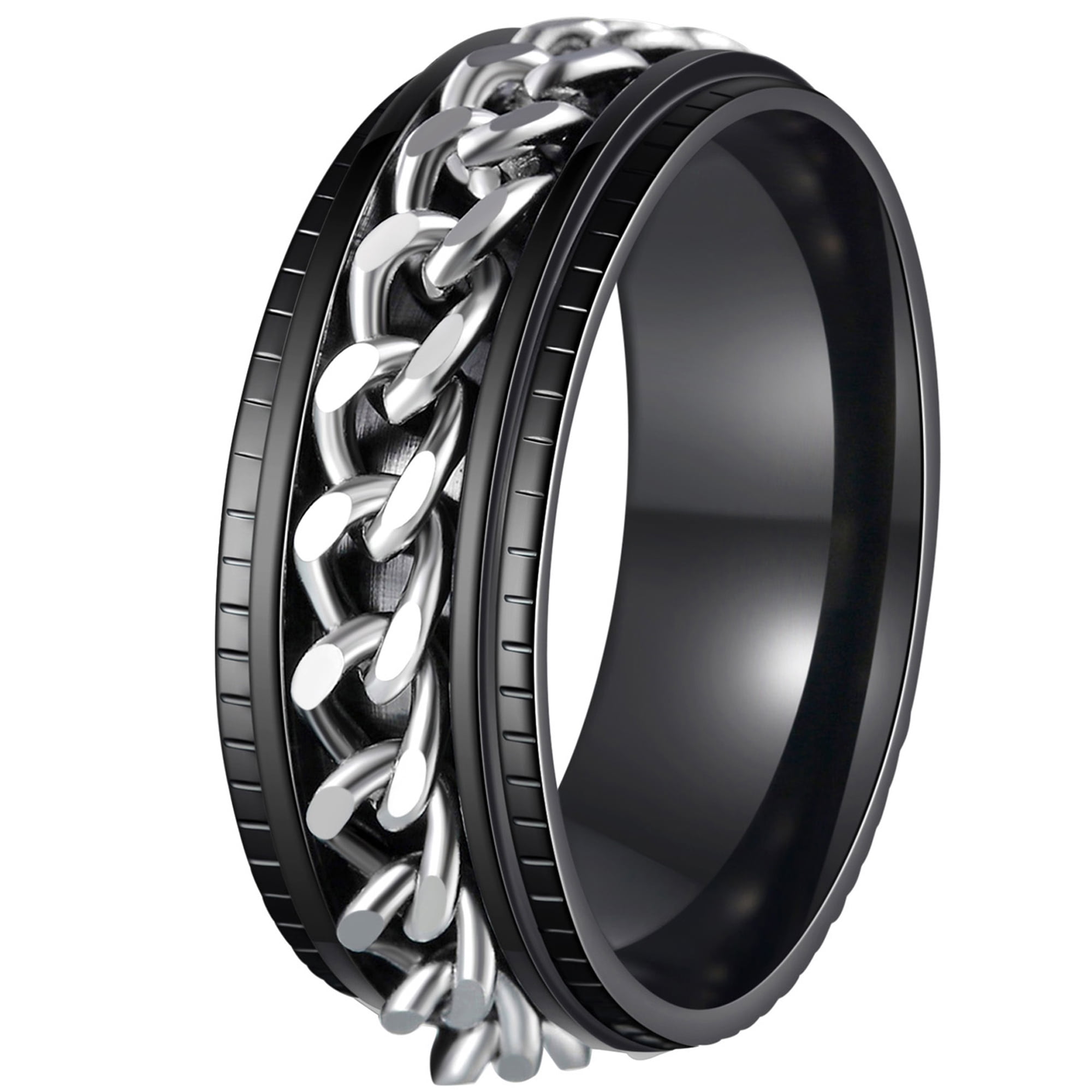 Udolfly Mens Fidget Rings Anxiety Rings for Men Womens Chain Spinner ...