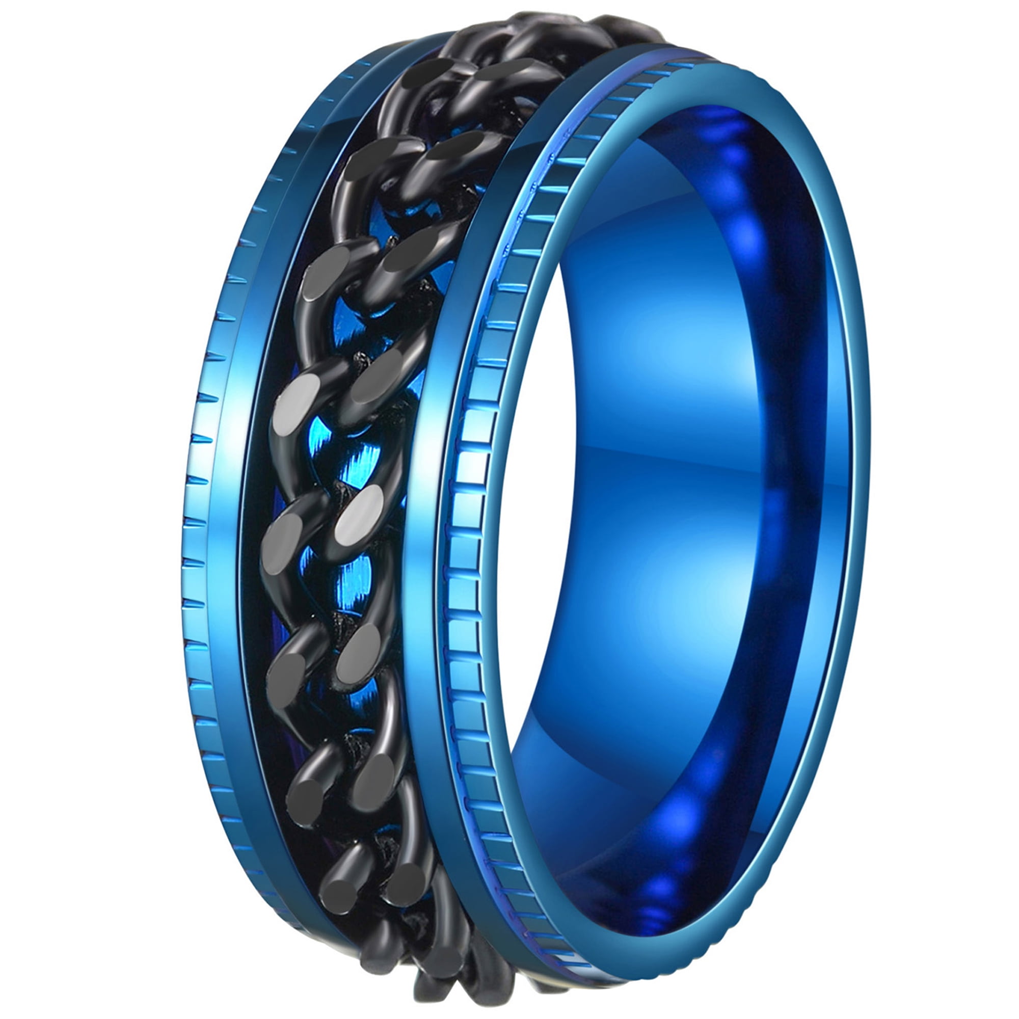 Udolfly Mens Fidget Rings Anxiety Rings for Men Womens Chain Spinner ...