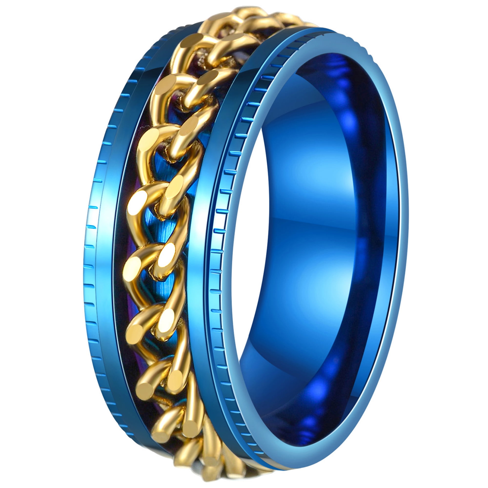 Udolfly Mens Fidget Rings Anxiety Rings for Men Womens Chain Spinner ...