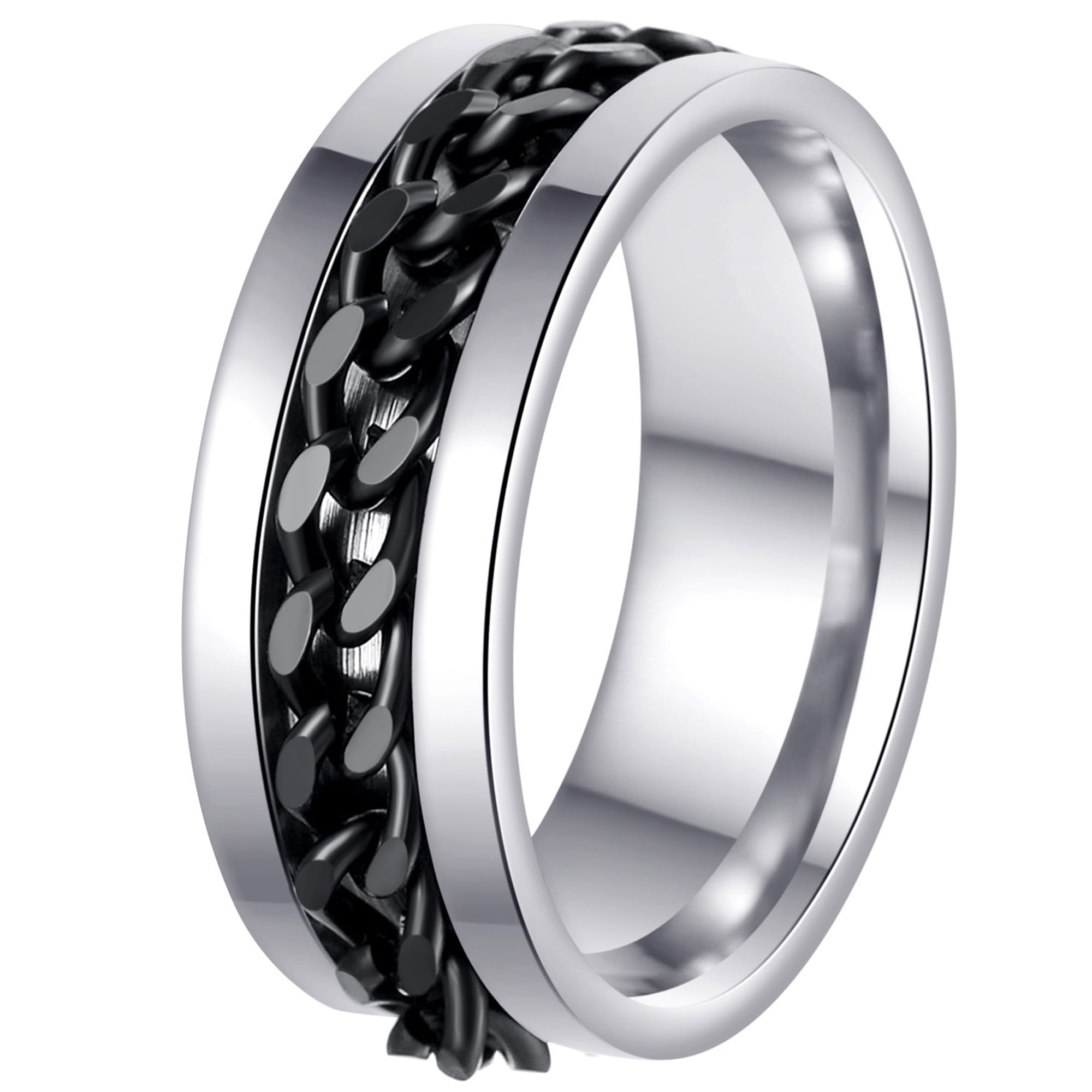 Udolfly Mens Fidget Rings Anxiety Rings for Men Womens Chain Spinner ...