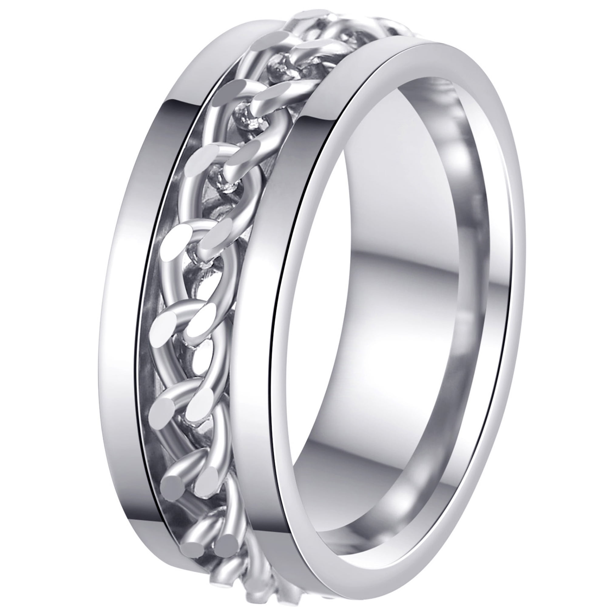 Udolfly Mens Fidget Rings Anxiety Rings for Men Womens Chain Spinner ...