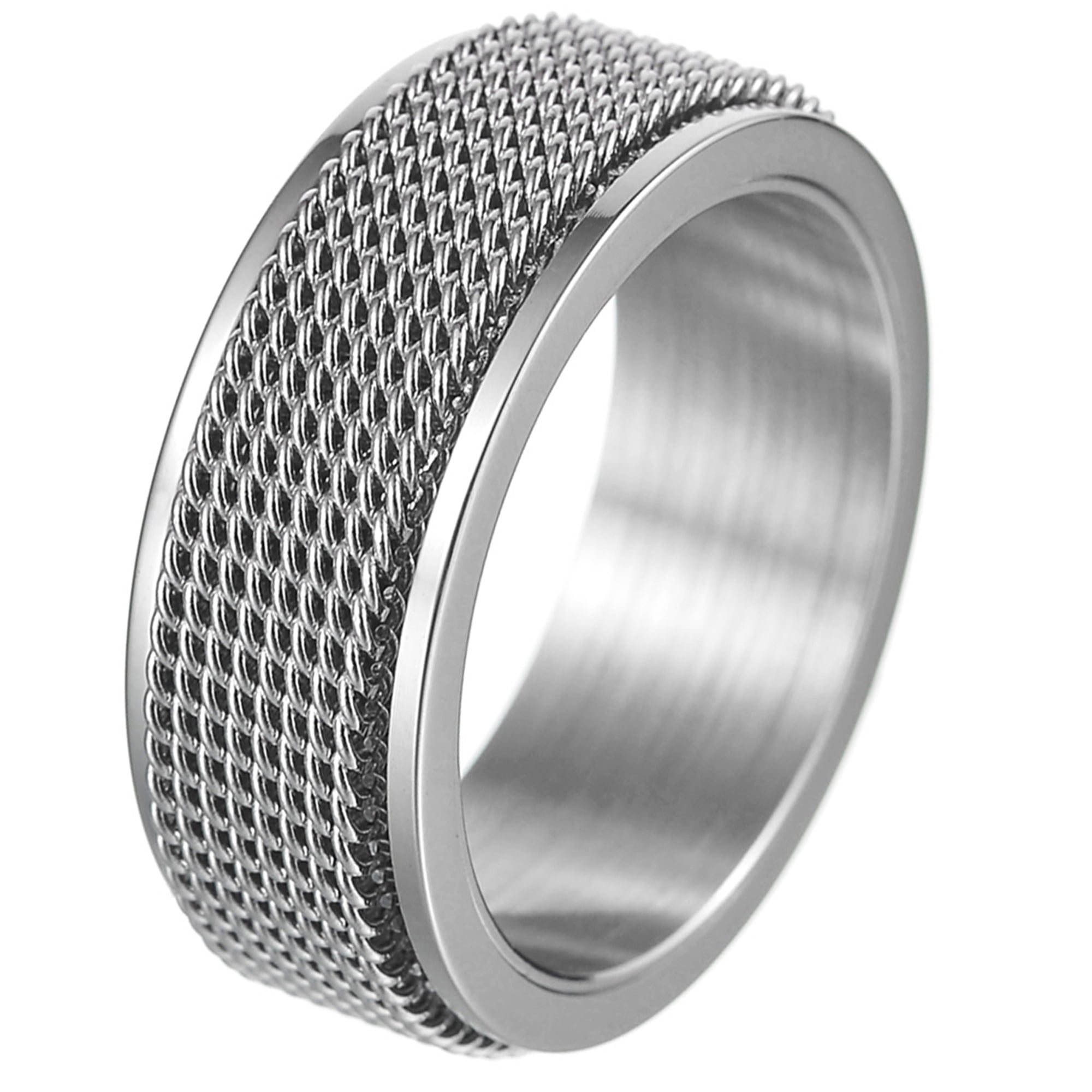 Udolfly Mens Fidget Rings Anxiety Rings for Men Womens Chain Spinner ...